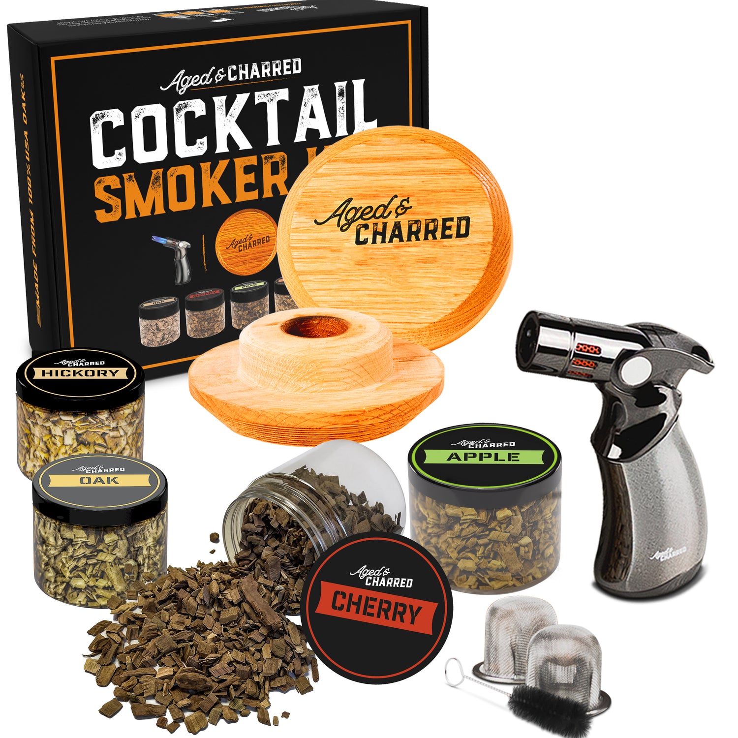 Drink Smoke Top Lid Kit (No Butane) - Aged & Charred