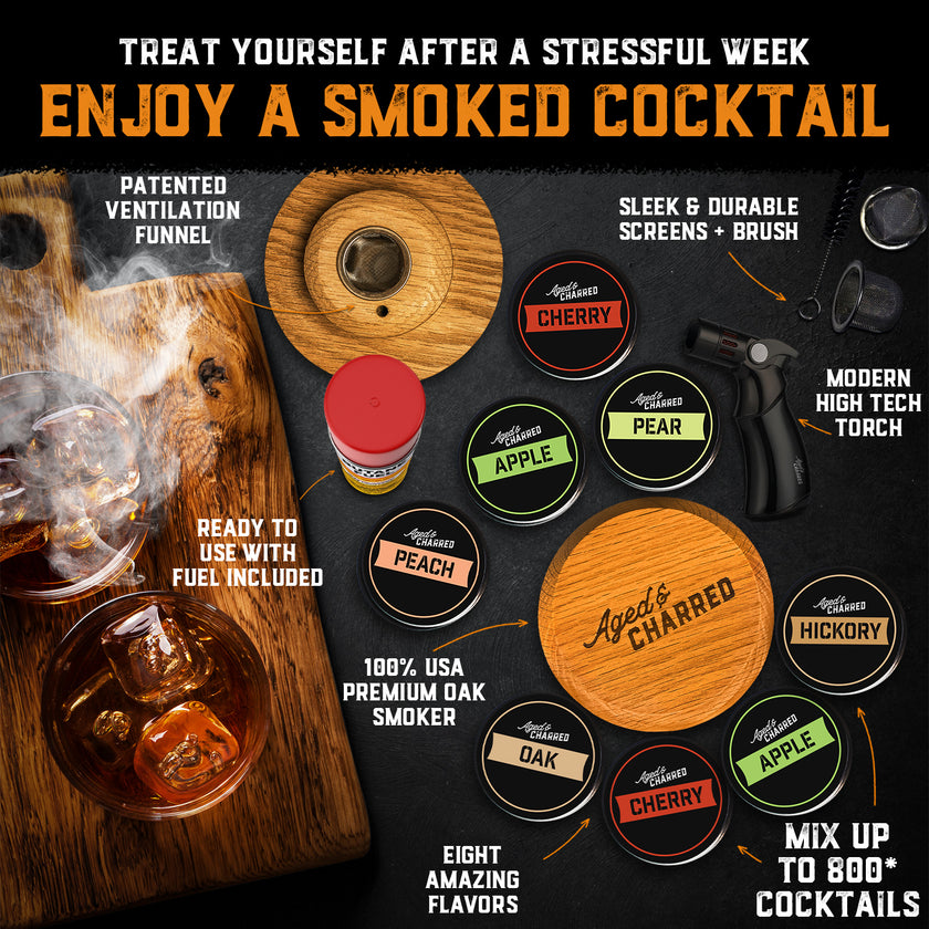 Smoke Top Cocktail Smoker Kit - Aged & Charred